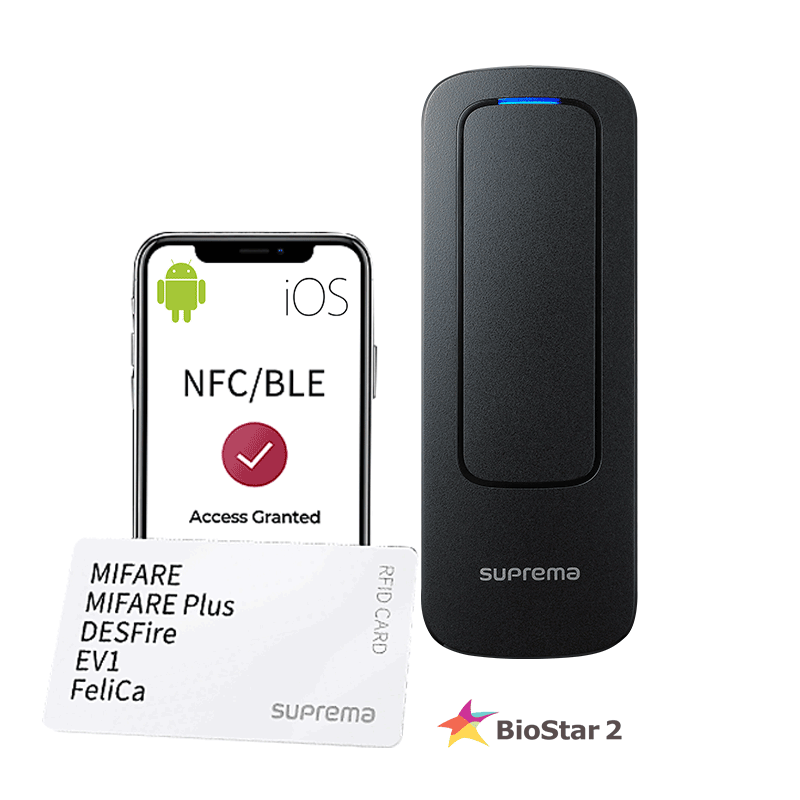 Controler IP de acces și pontaj Dual RFID/NFC/BLE Suprema Xpass 2 XP2-MAPB